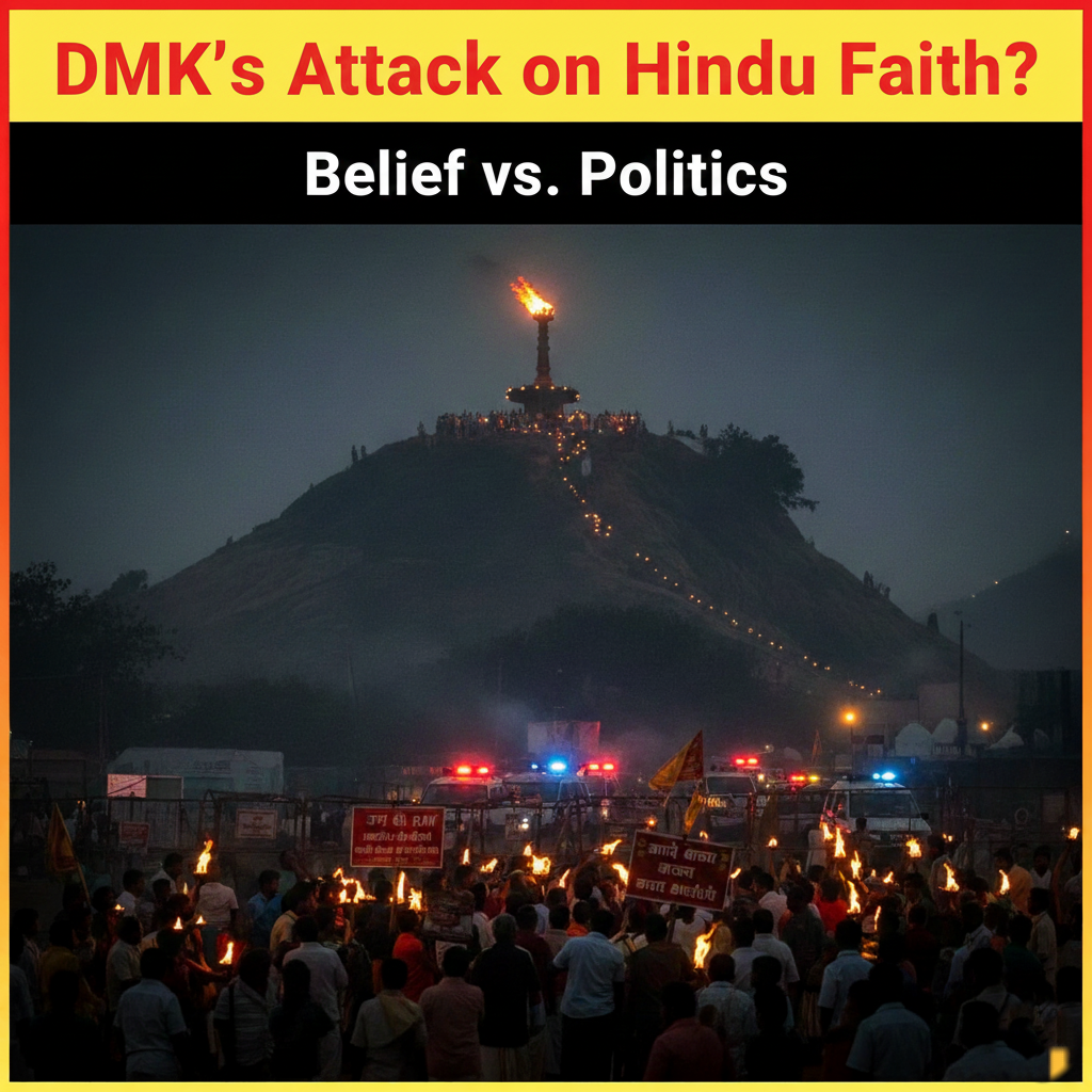 DMK सरकार का हिंदू आस्था पर निर्मम प्रहार: थिरुपरनकुंद्रम में ‘दीपम’ विवाद
